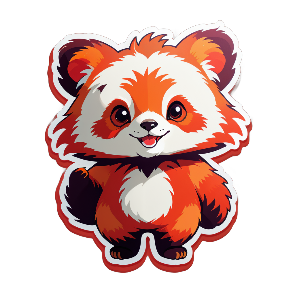 I made an AI sticker of Like a human red panda