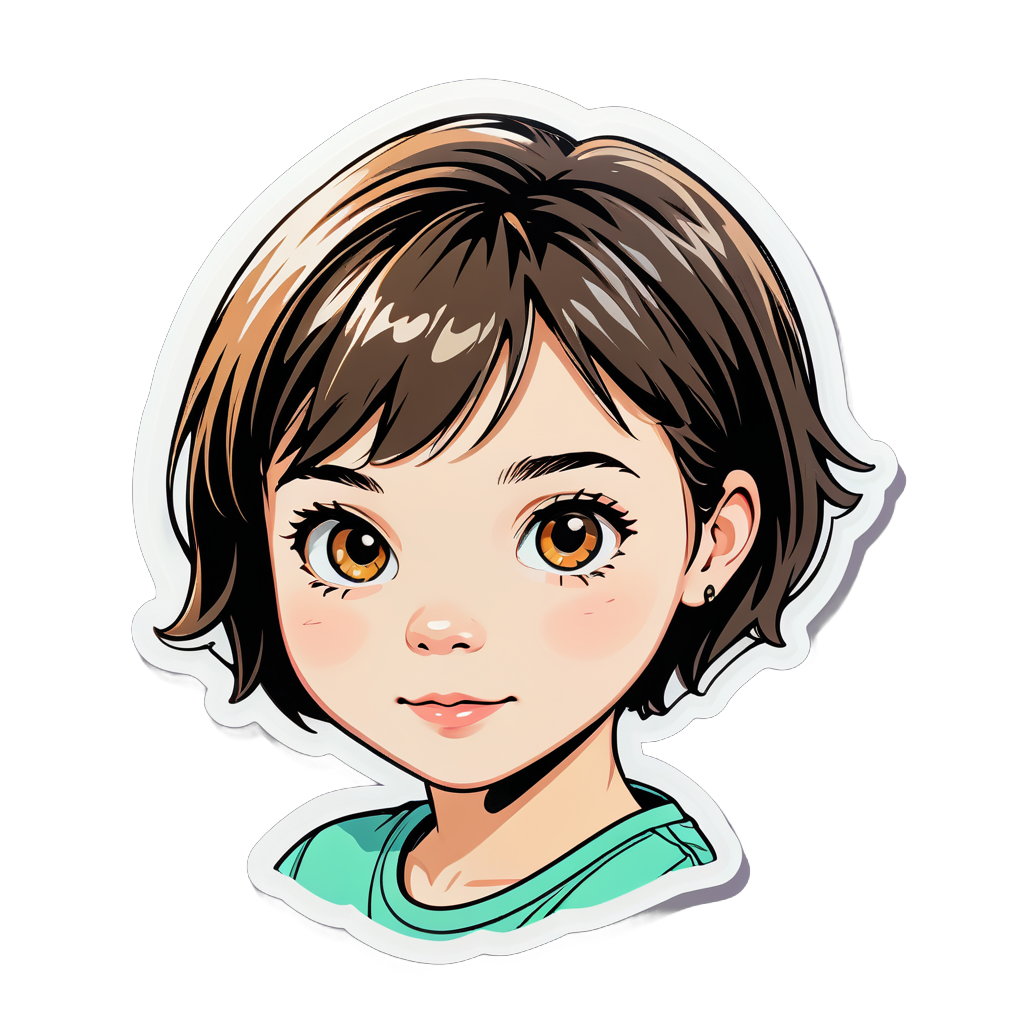 I Made An AI Sticker Of Teenage Girl With Short Hair Simple Drawing I Made An AI Sticker Of Teenage Girl With Short Hair Simple Drawing
