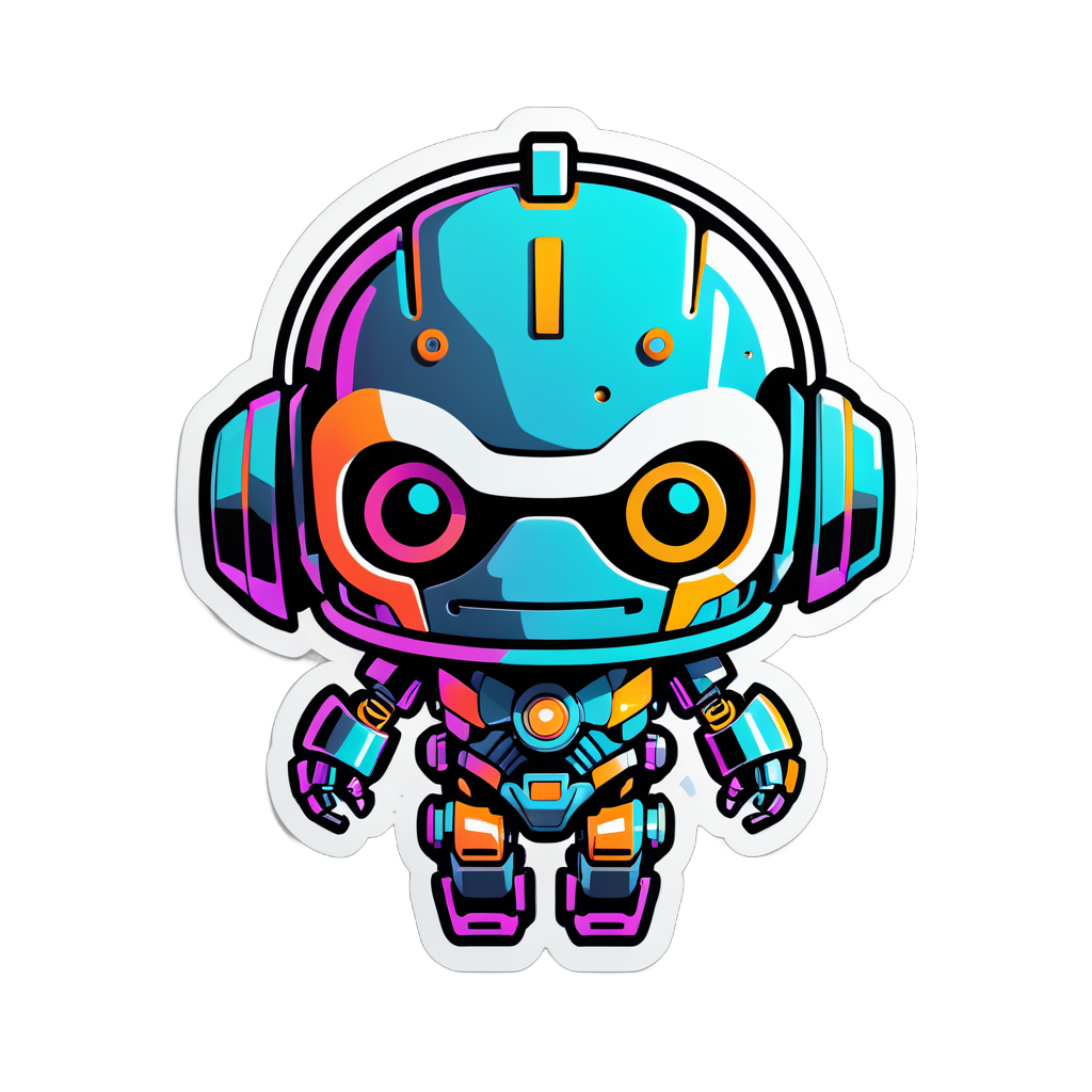 I made an AI sticker of cyborg robot