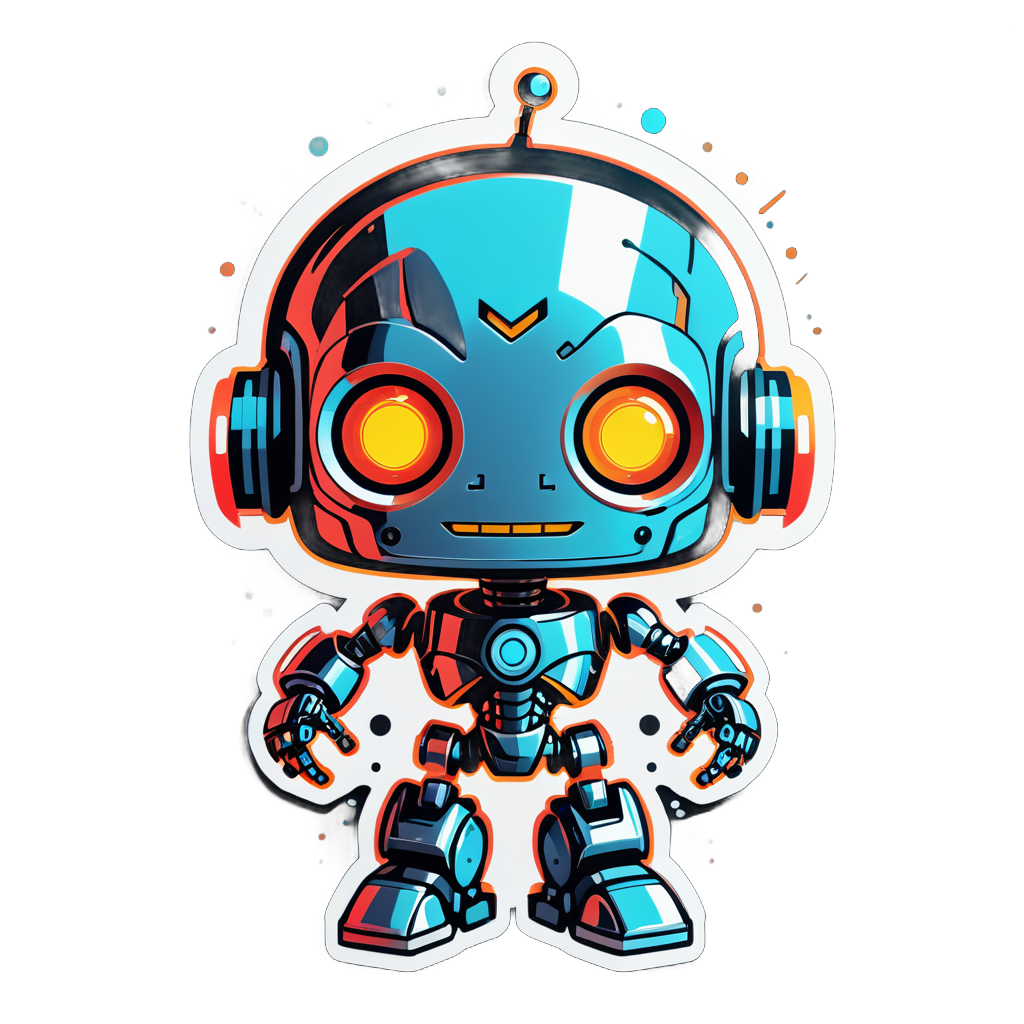 I made an AI sticker of cyborg nice robot