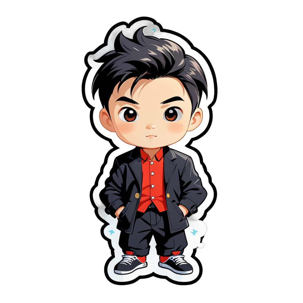 I made an AI sticker of handsome chinese boy