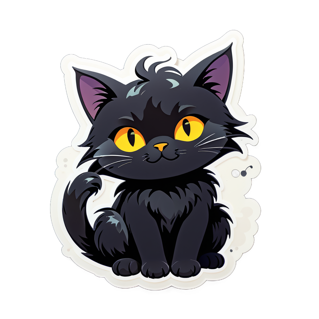 I made an AI sticker of black cat