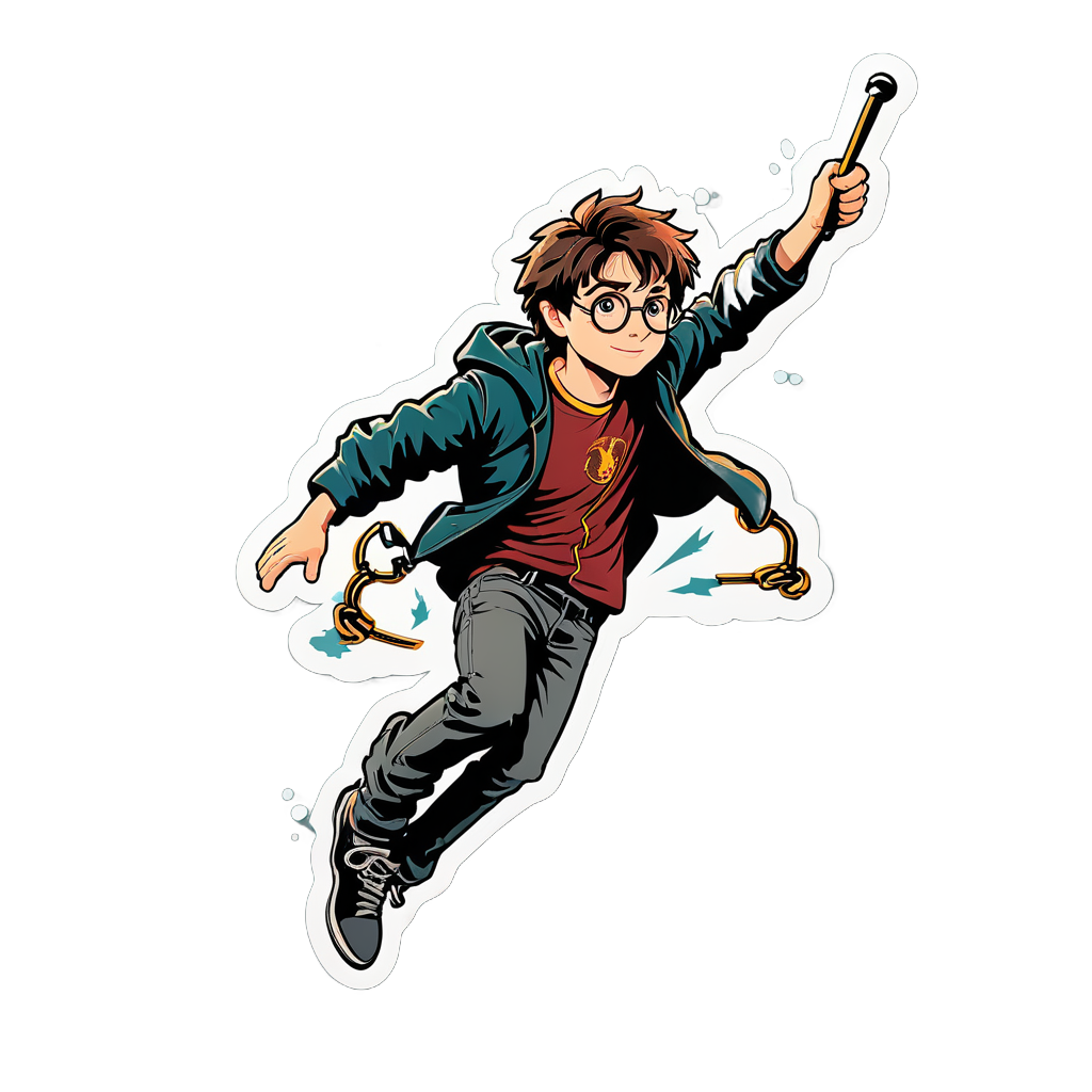 I made an AI sticker of Harry Potter bungee jumping