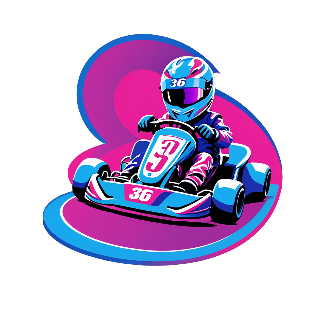I made an AI sticker of karting a 4 stroke go kart blue in colour with ...