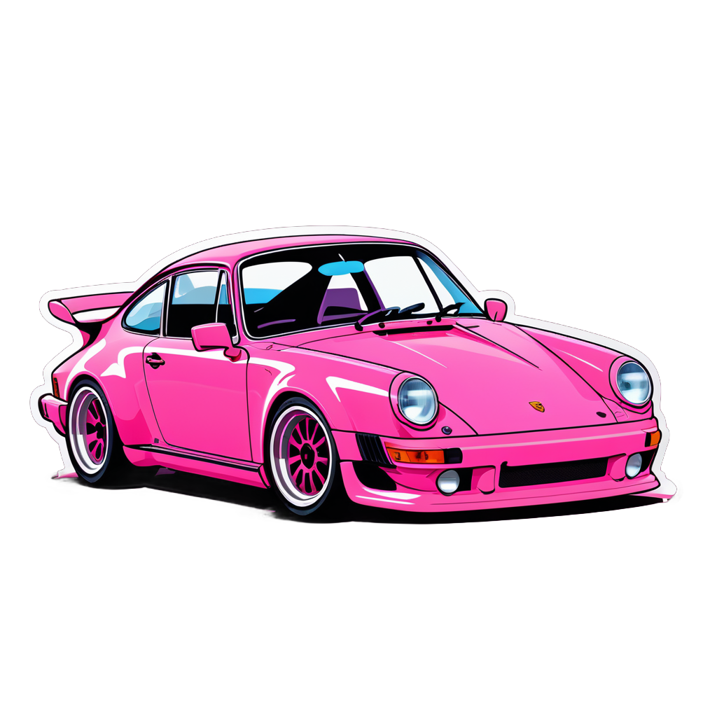 I made an AI sticker of Pink Porsche 911