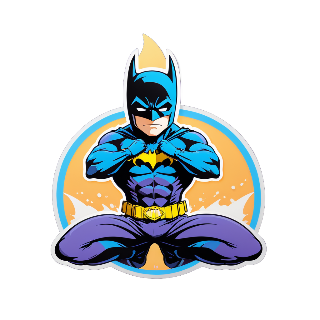 I made an AI sticker of batman doing yoga