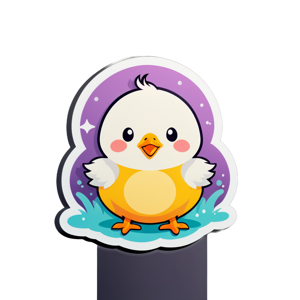 I made an AI sticker of Cute chick