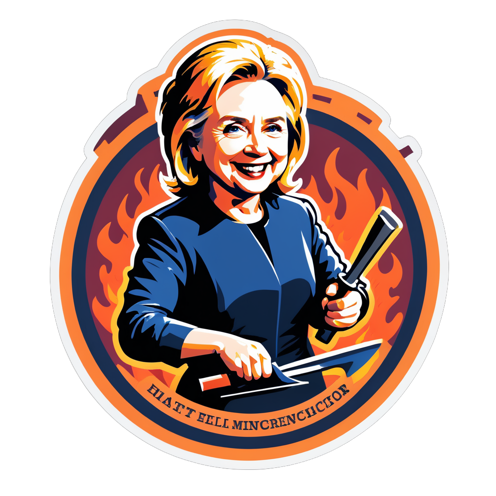 I made an AI sticker of Hillary Clinton Blacksmithing