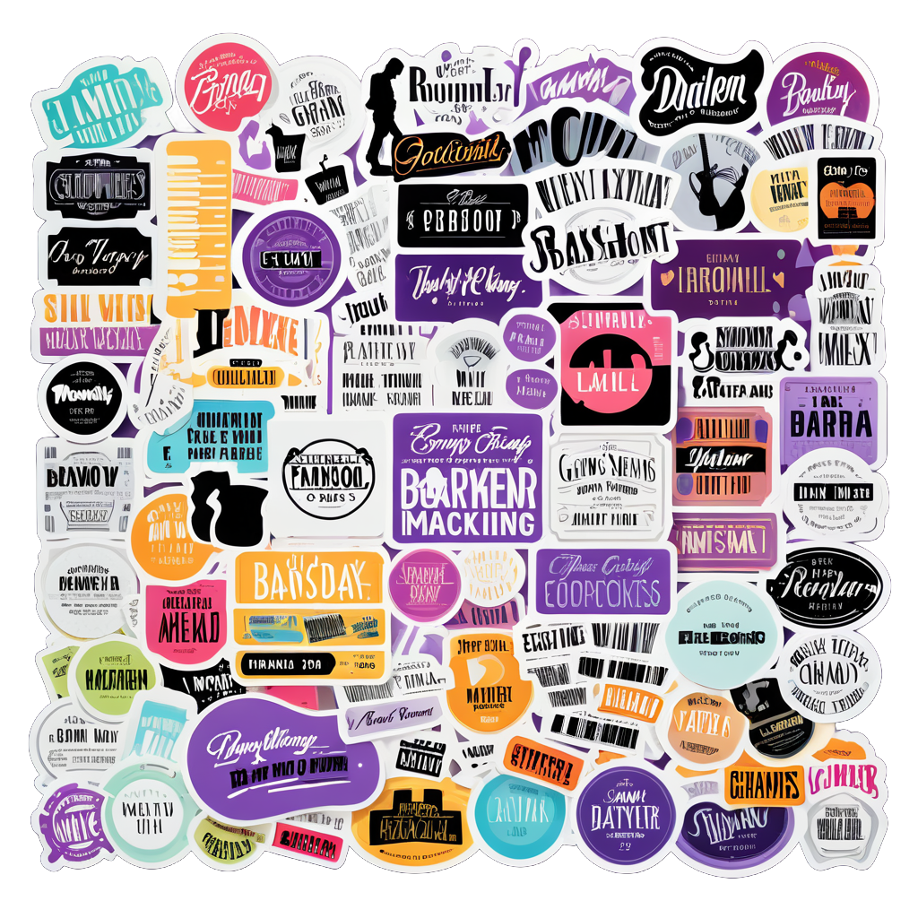 I made an AI sticker of a broadway stickers, full of names of musicians