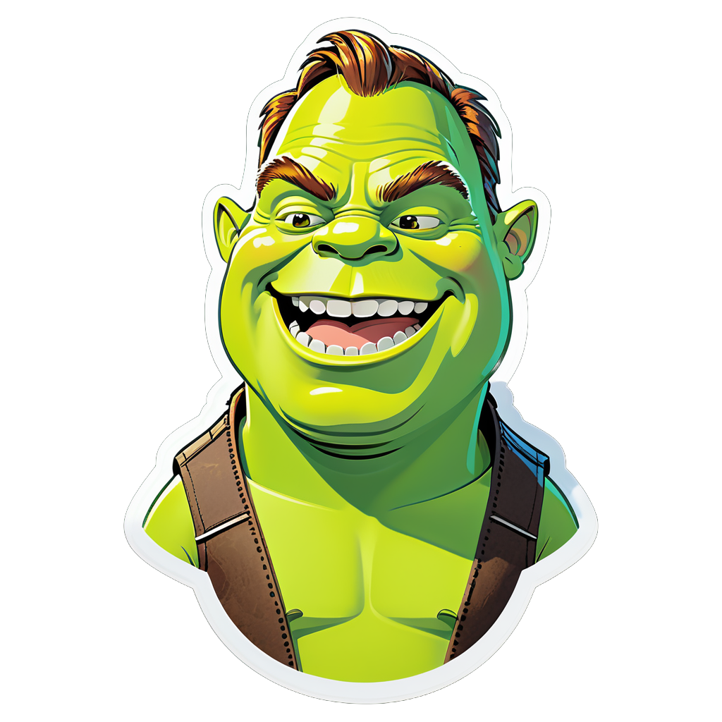 I made an AI sticker of elon shrek