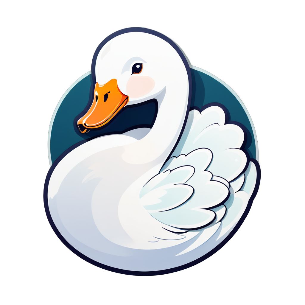 I made an AI sticker of Cute Big White Goose