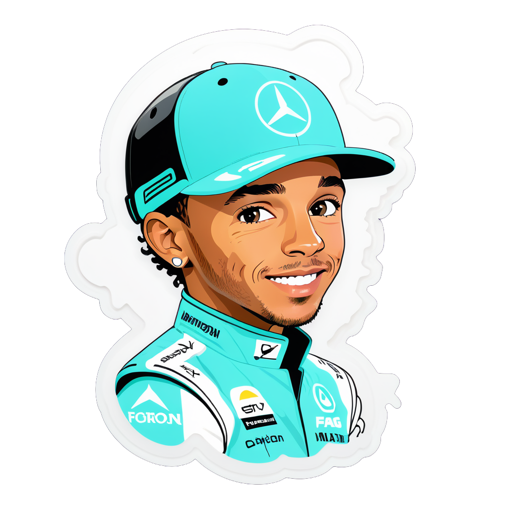 I made an AI sticker of Lewis Hamilton without helmet
