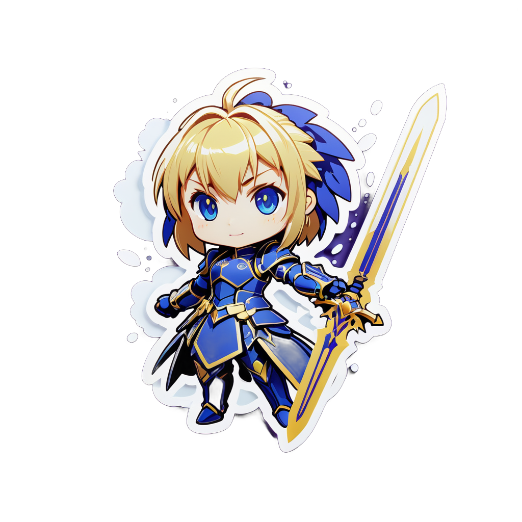 I made an AI sticker of mini saber fgo