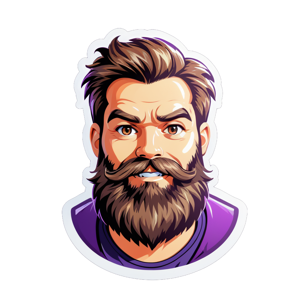I made an AI sticker of bearded man using photoshop