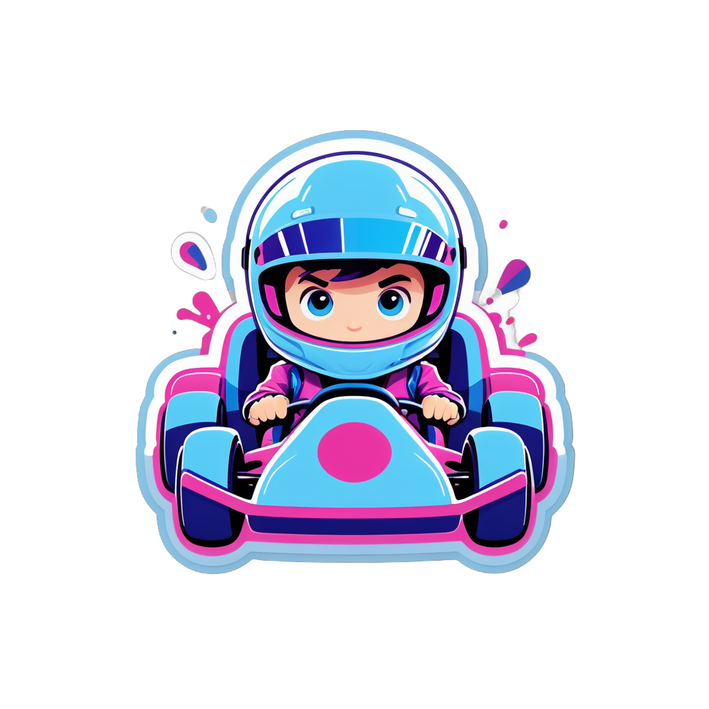 I made an AI sticker of imagine prompt:blue go kart with magenta accents, Sticker, Lovely ...