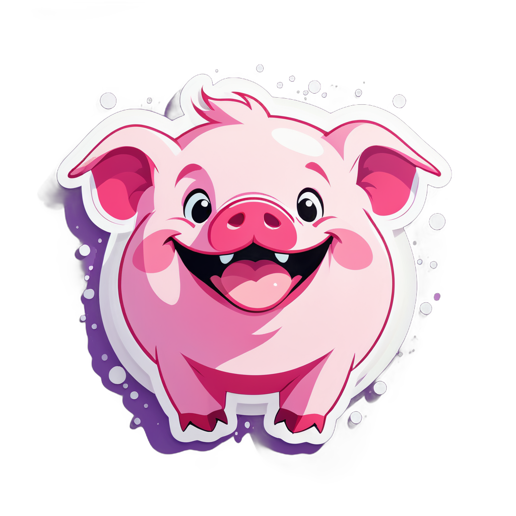 I made an AI sticker of happy pig