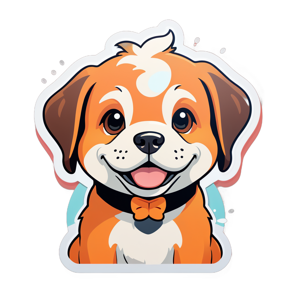 I made an AI sticker of a dog say“hello”