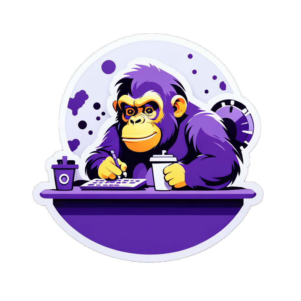 I made an AI sticker of Ape, work overtime
