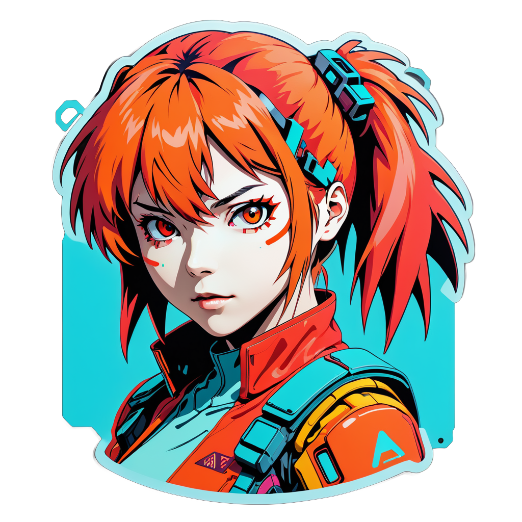 I made an AI sticker of ASUKA as a CYBERPUNK
