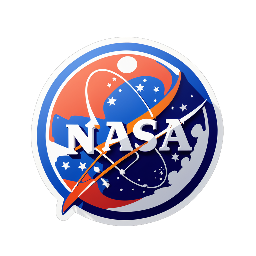 I made an AI sticker of The nasa symbol with the America flag above it
