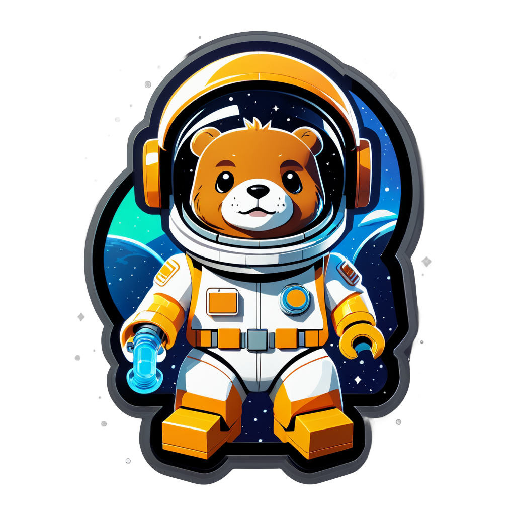 I made an AI sticker of gopher as a lego in space