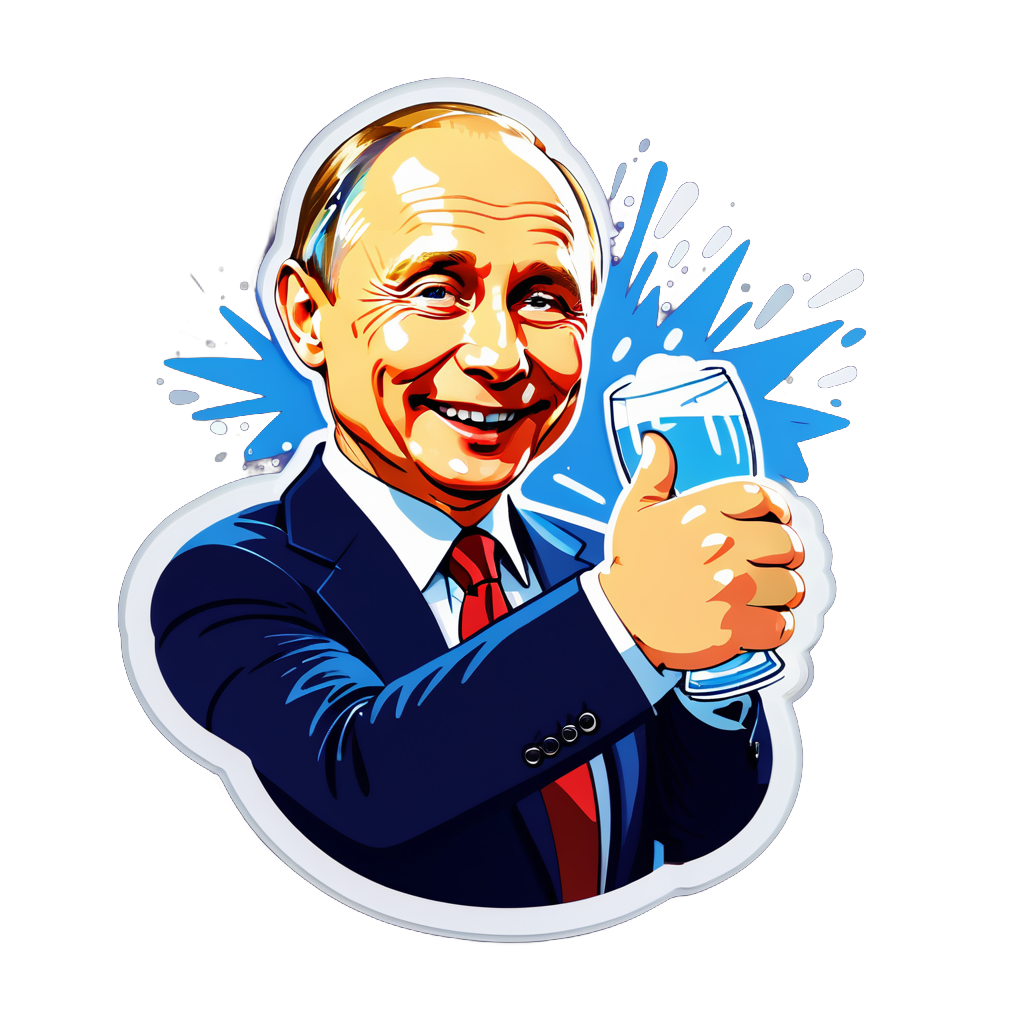 I made an AI sticker of putin doing cheers
