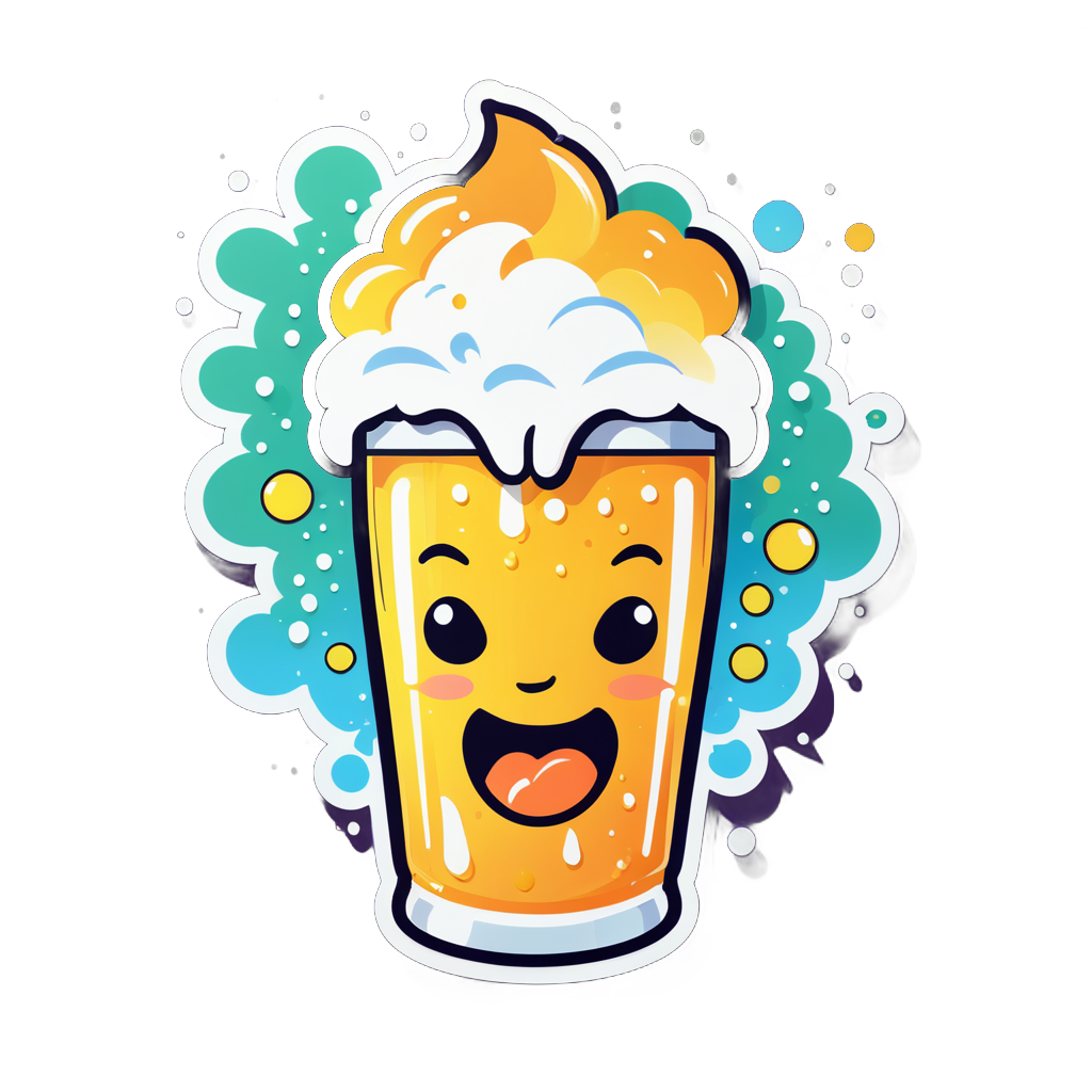 I made an AI sticker of Shake the beer and spray it on your face