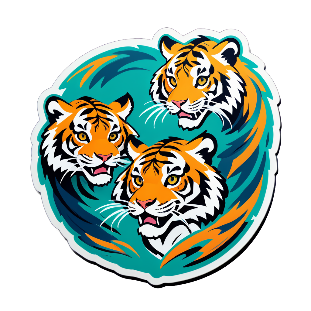 I made an AI sticker of tigers