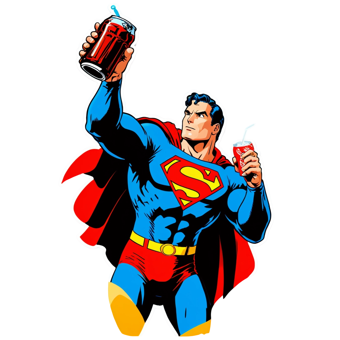 I made an AI sticker of Superman drinks Coca-Cola