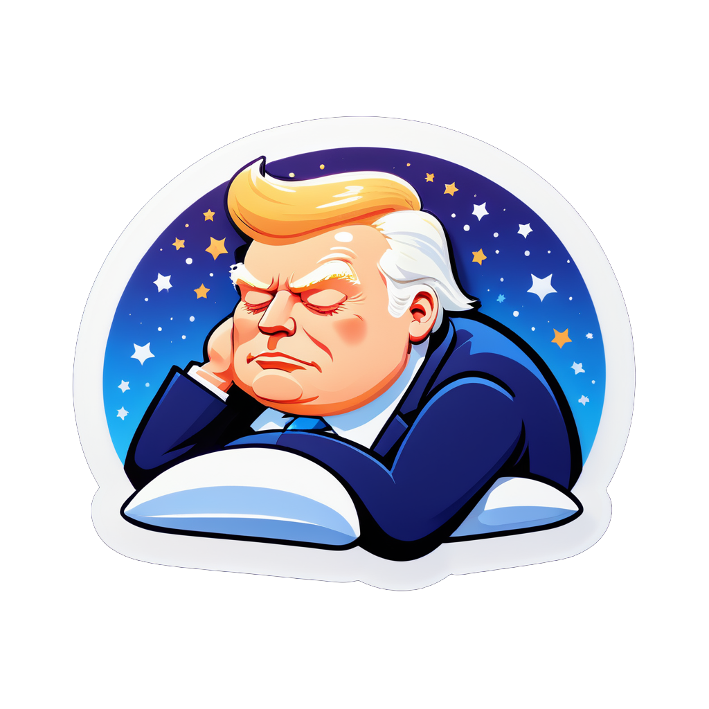 I made an AI sticker of Trump sleeping