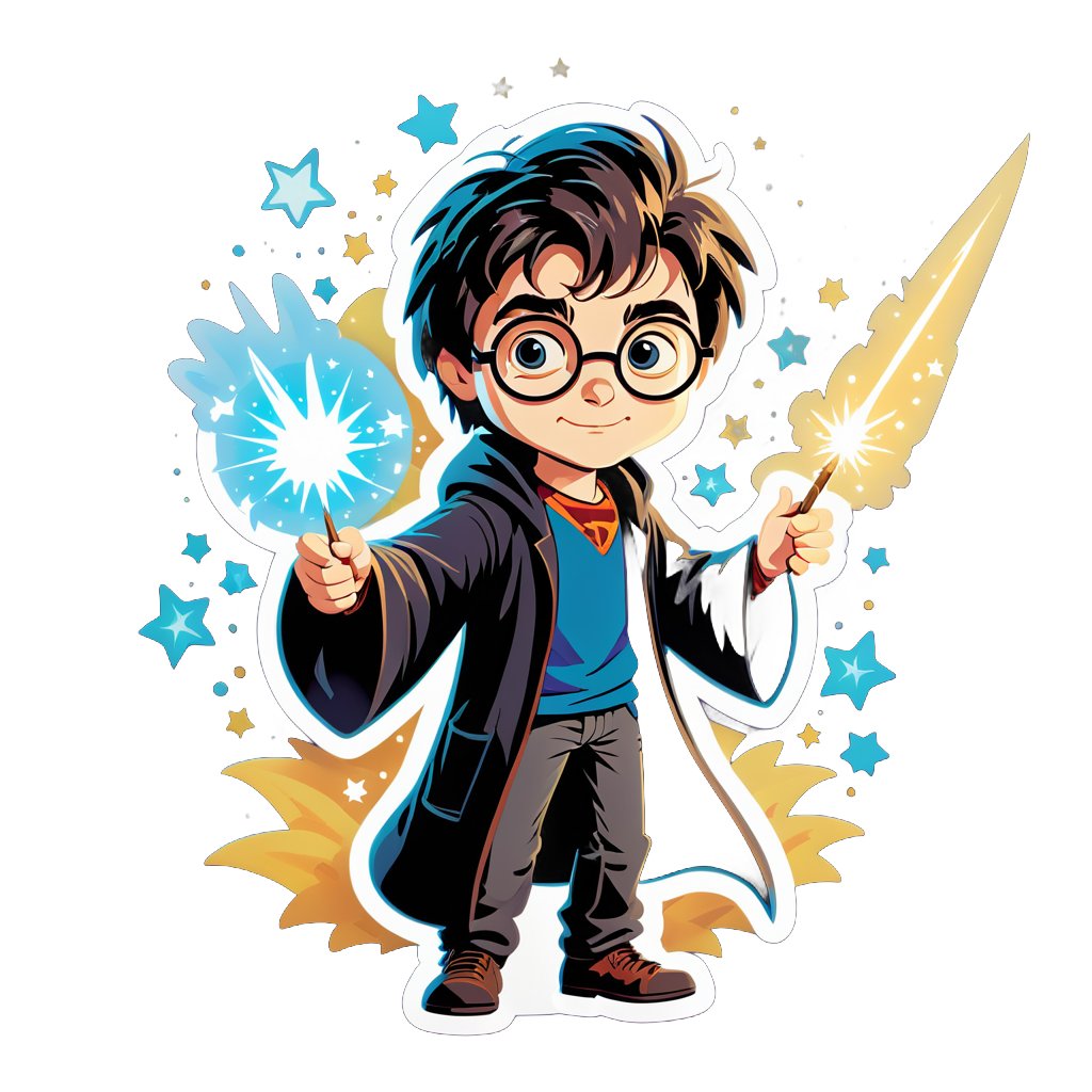 I made an AI sticker of harry potter with magic wond