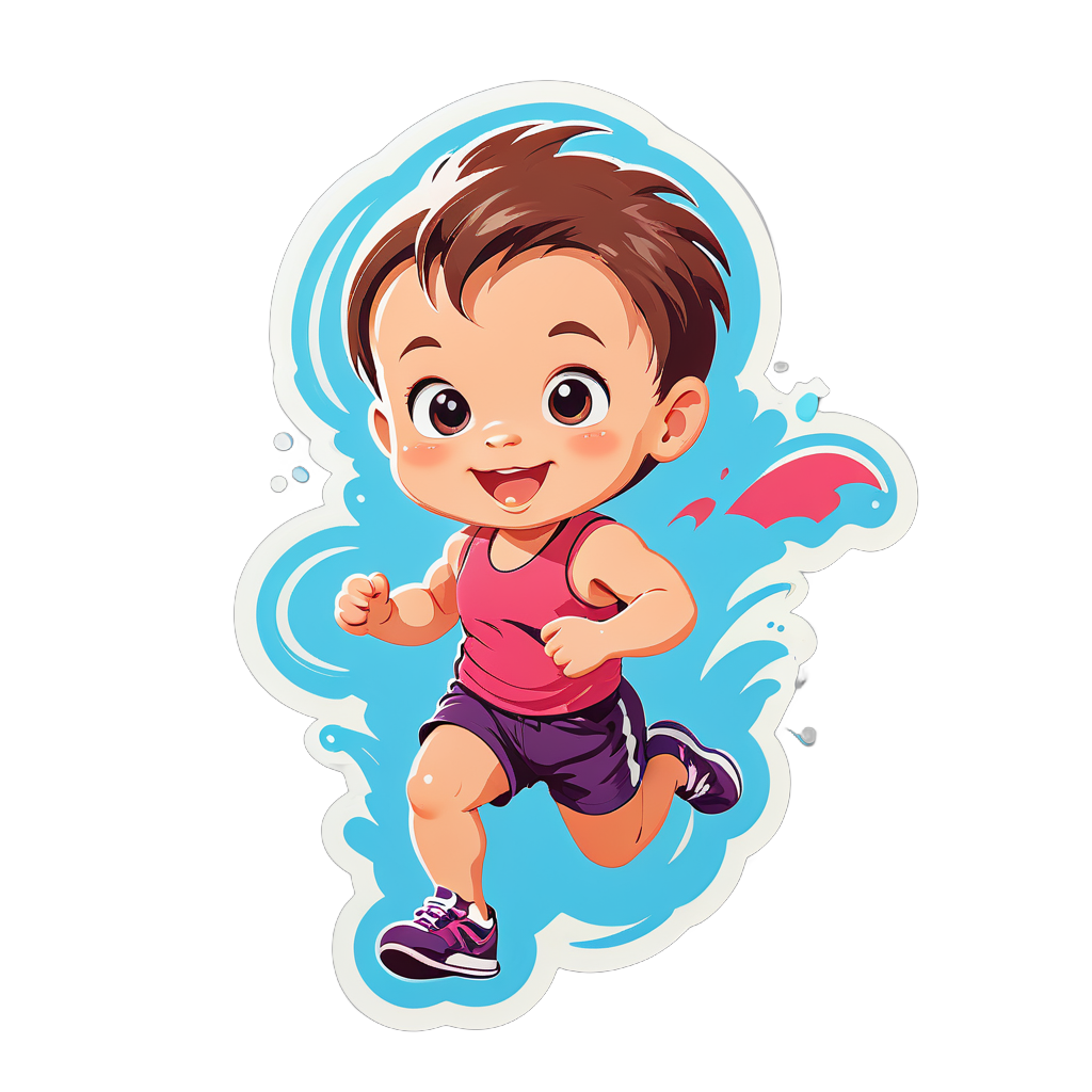 I made an AI sticker of running baby
