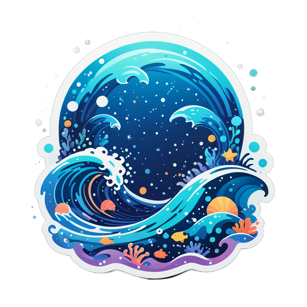 I made an AI sticker of ocean space