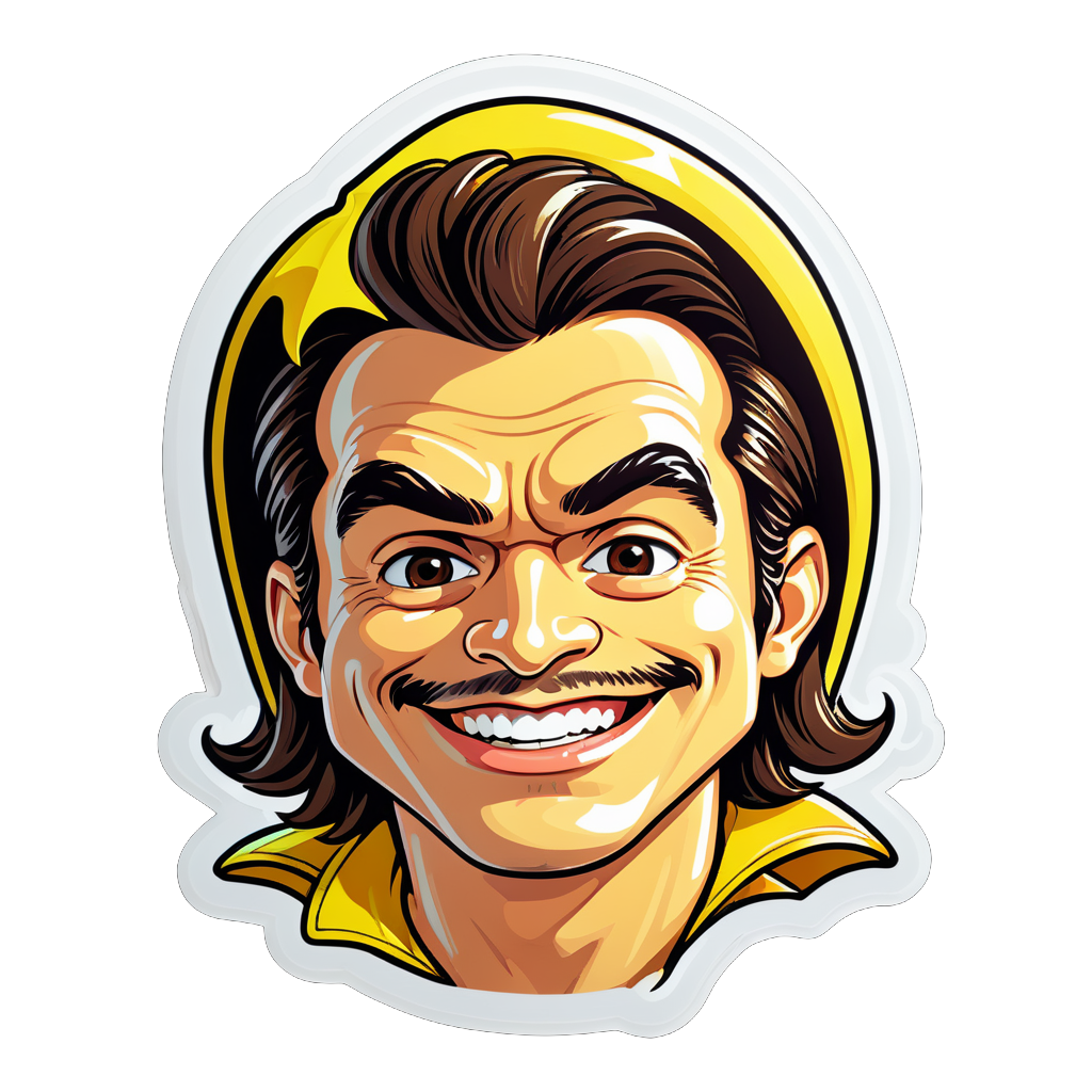I made an AI sticker of make a sticker with the face of the popular ...