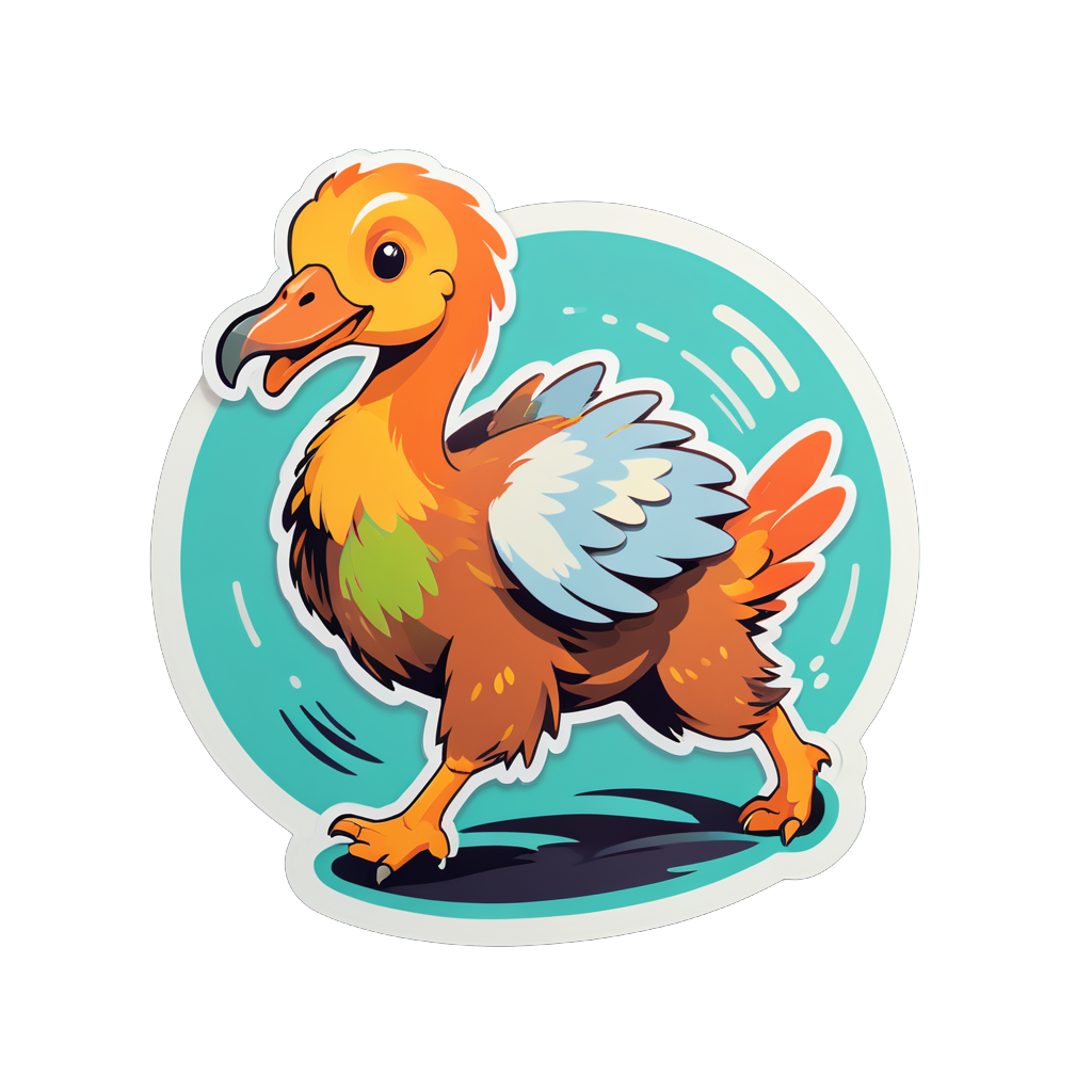 I made an AI sticker of dodo is running