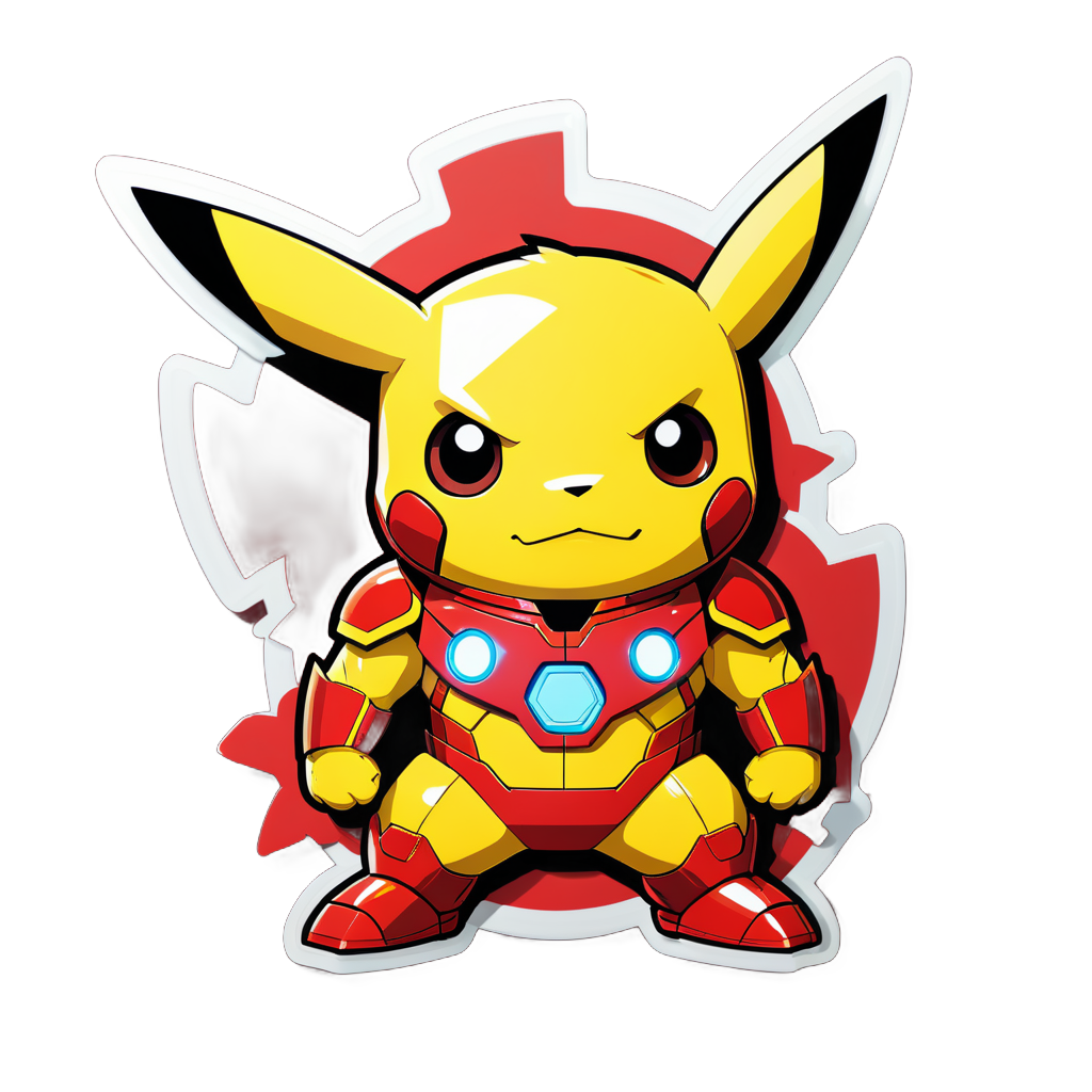 I made an AI sticker of pikachu in iron man