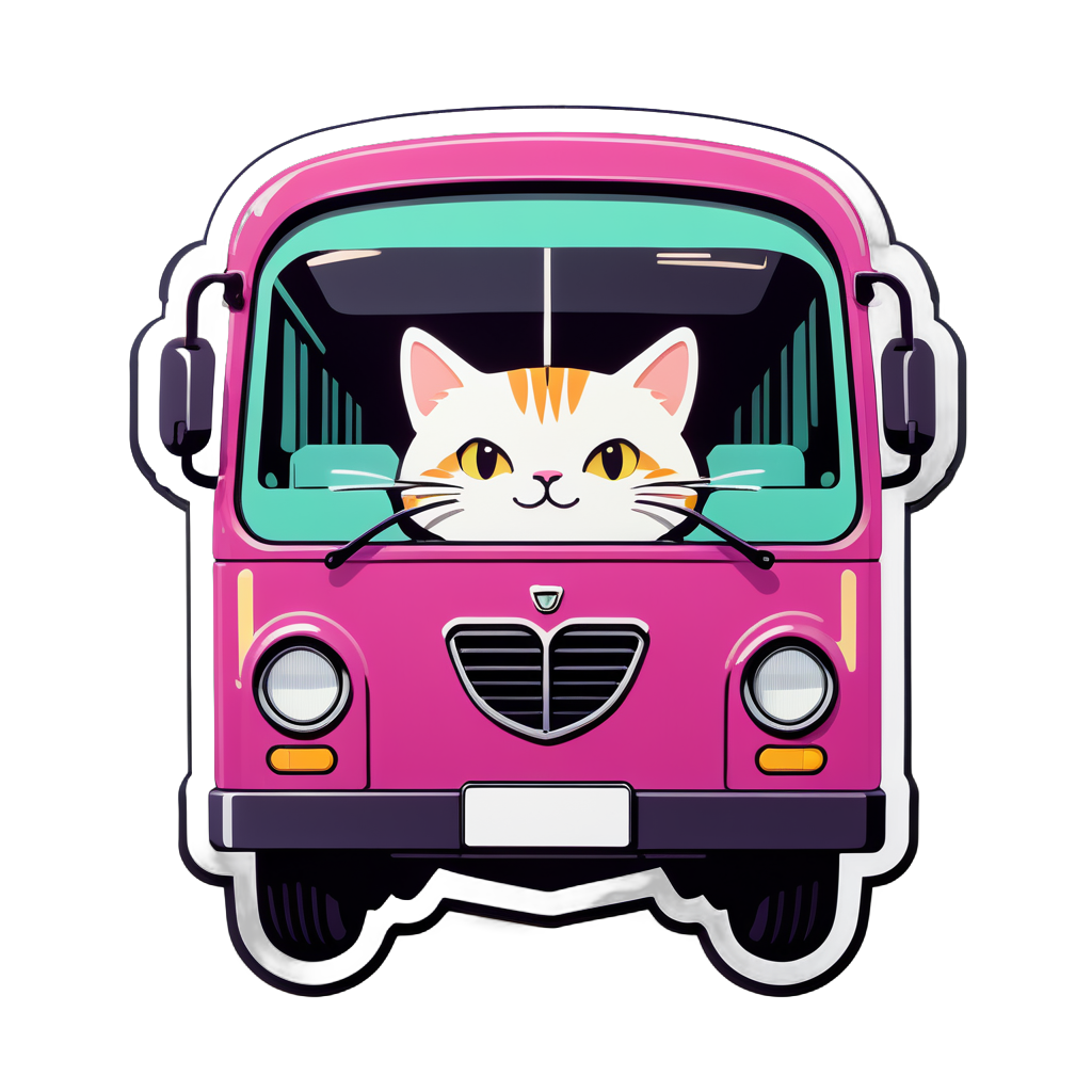 I made an AI sticker of A bus that looks like a cat.