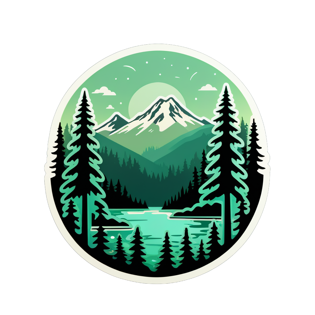 I made an AI sticker of Pnw forest