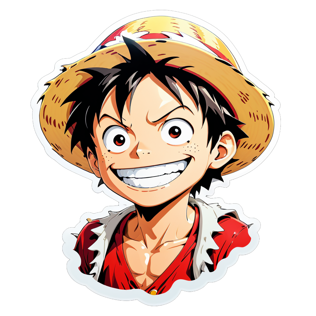 I made an AI sticker of smiling Luffy