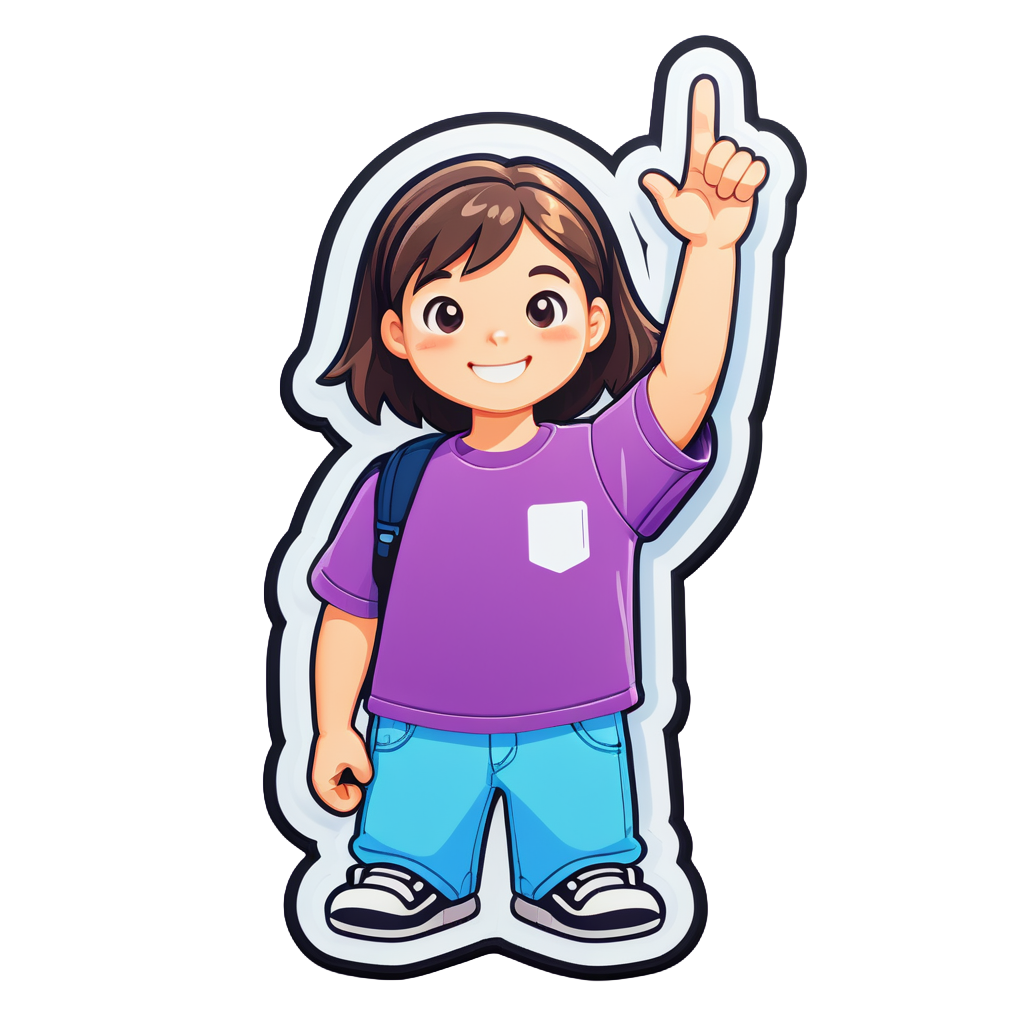 I made an AI sticker of Student raising hand
