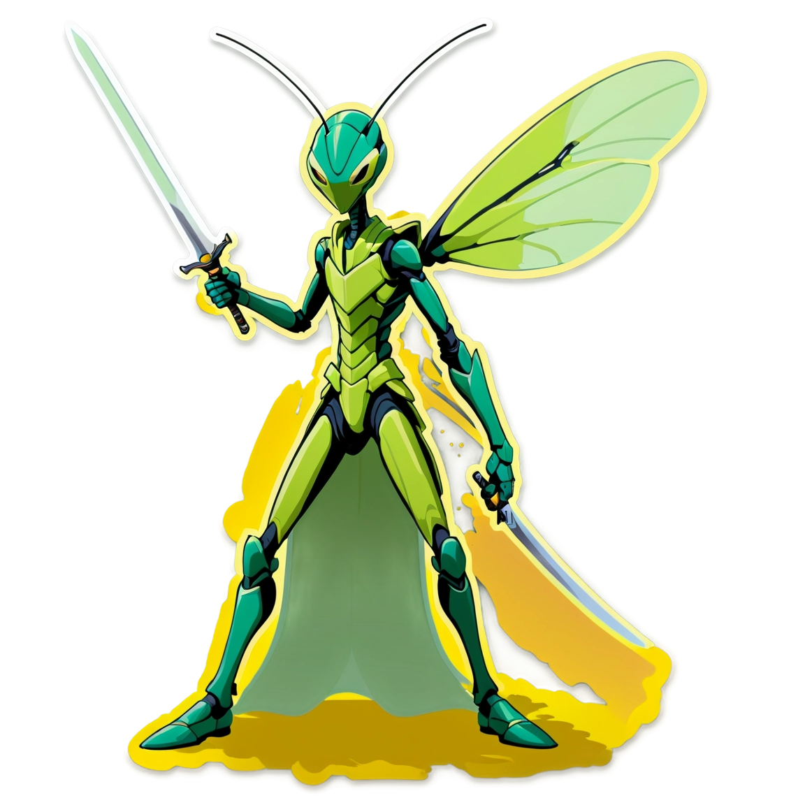 I made an AI sticker of Mantis Swordsman
