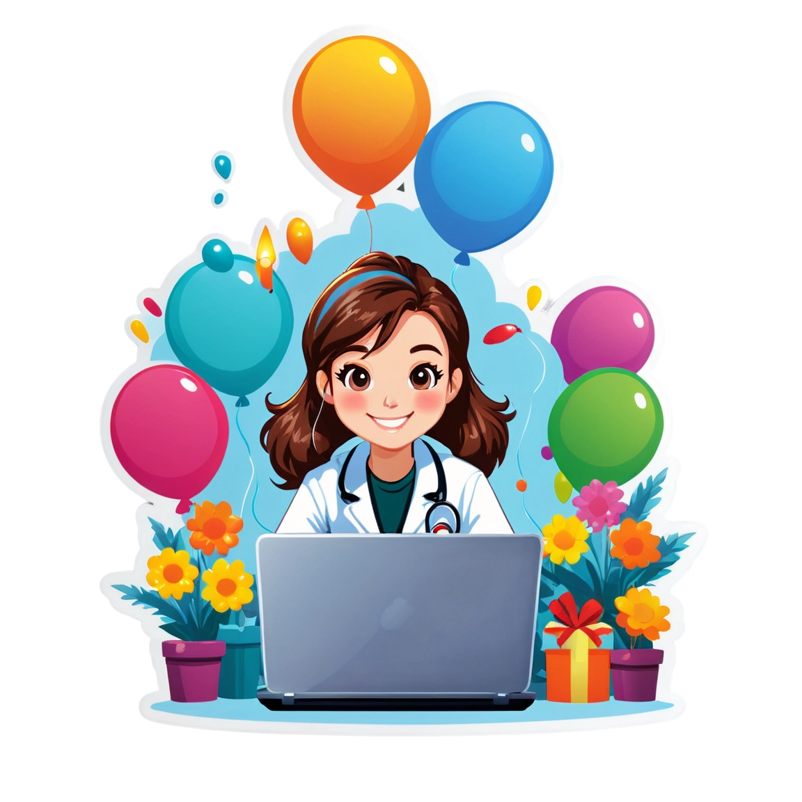 I made an AI sticker of Happy Birthday Female Computer Scientist with ...