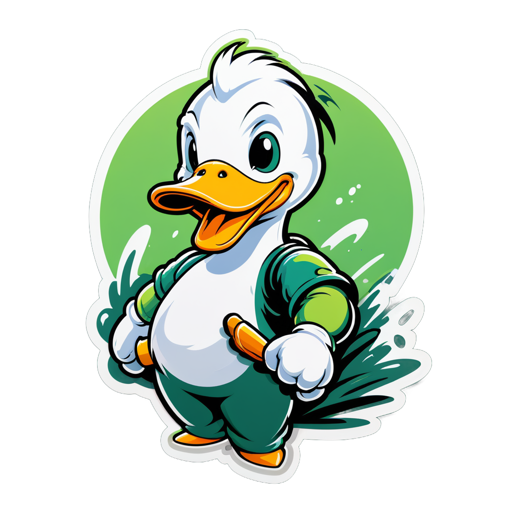 I made an AI sticker of duck ready for battle