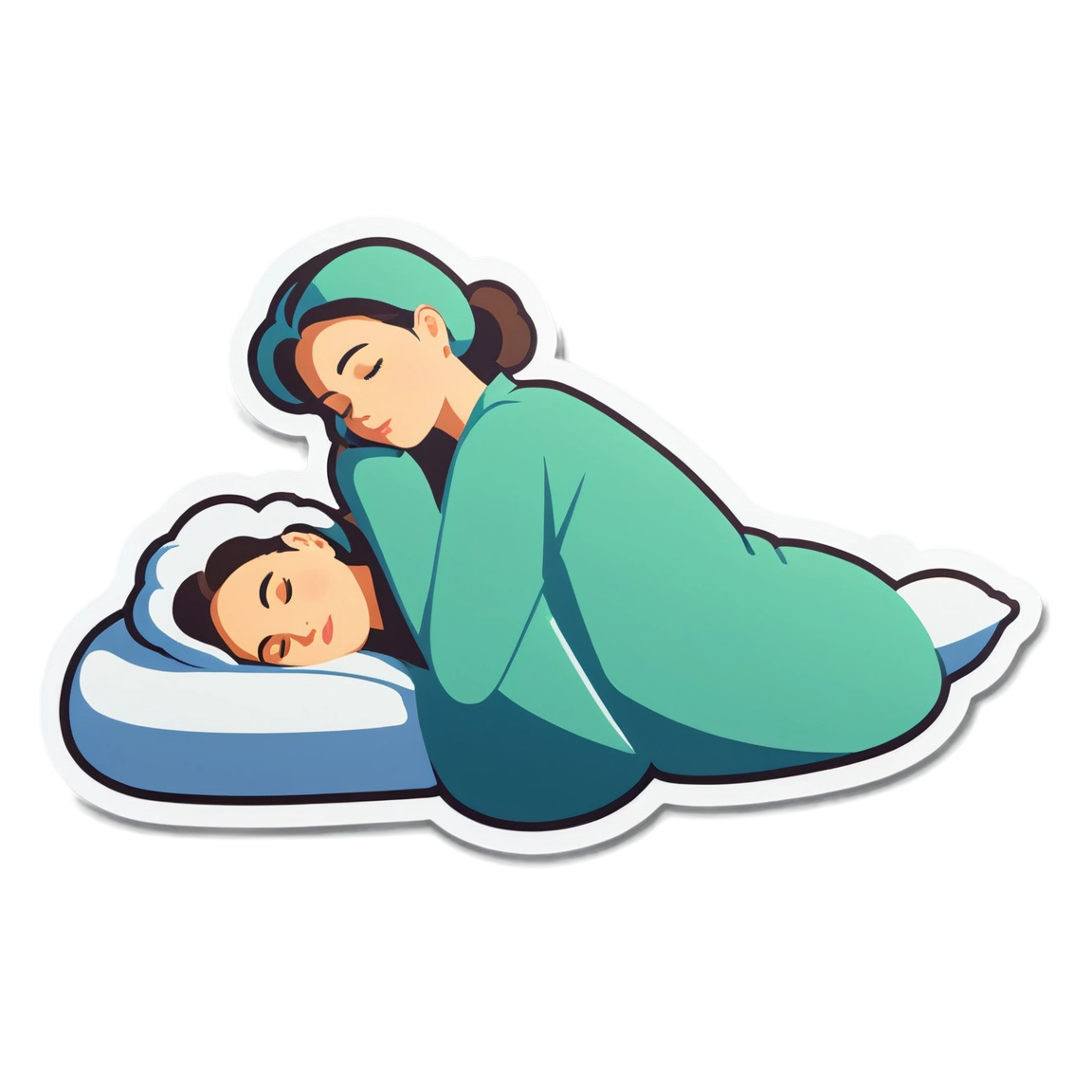 I made an AI sticker of A woman is resting