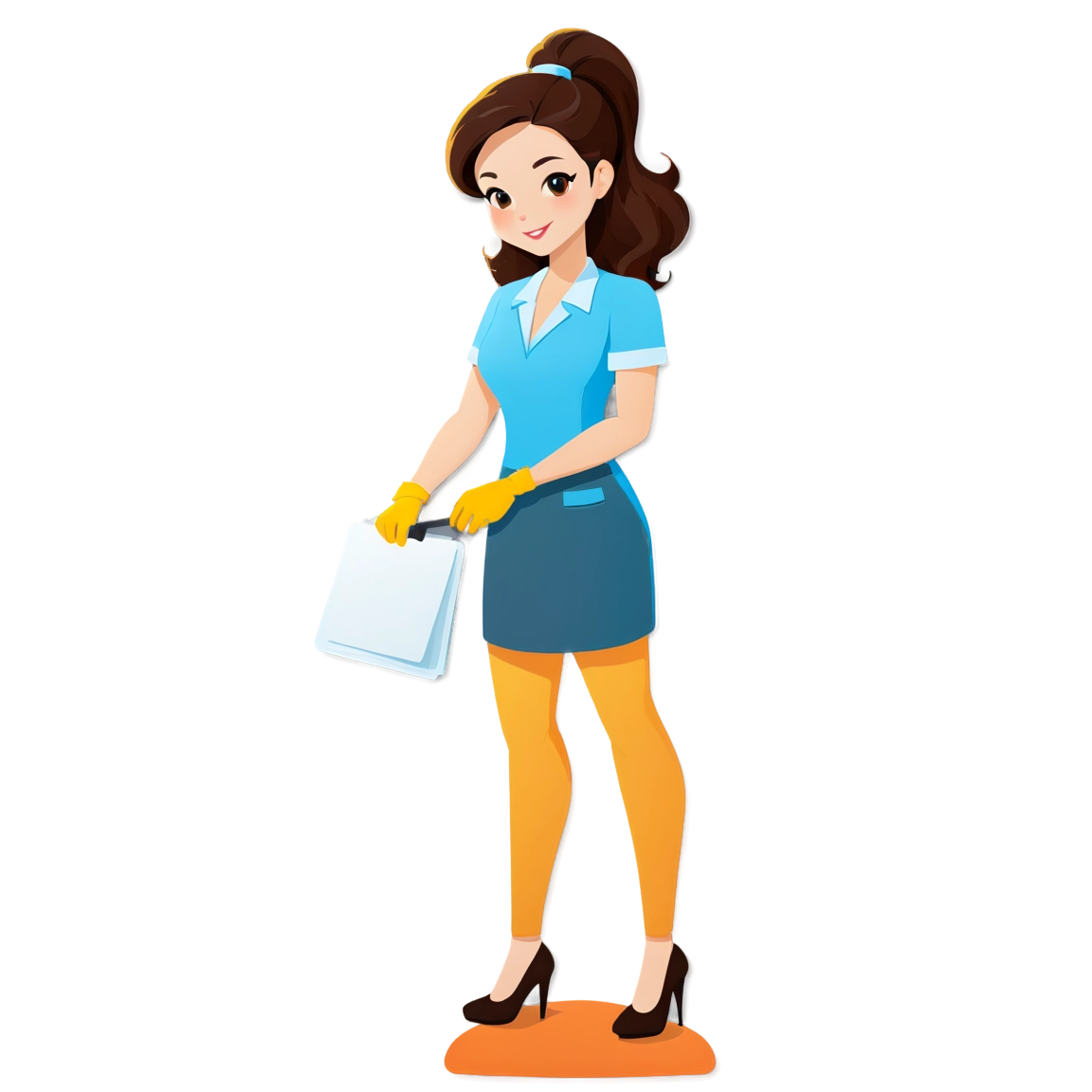 I made an AI sticker of A beautiful woman at work