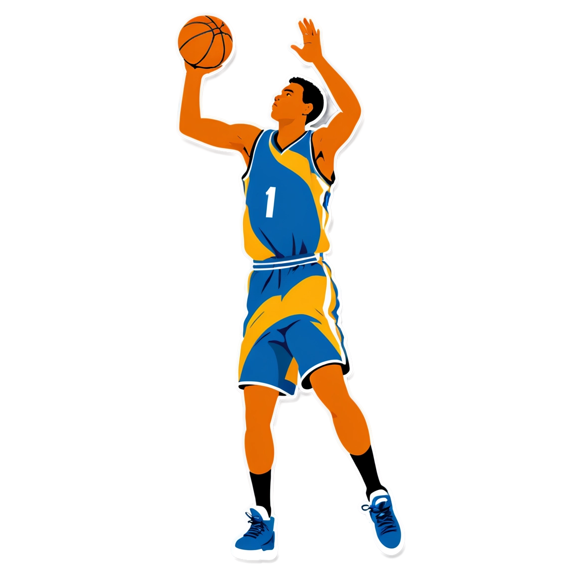 I made an AI sticker of "A basketball player shooting the ball",