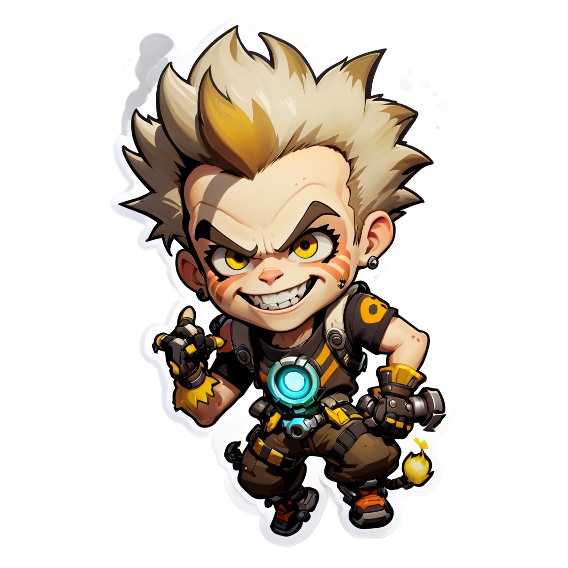 I made an AI sticker of overwatch Junkrat