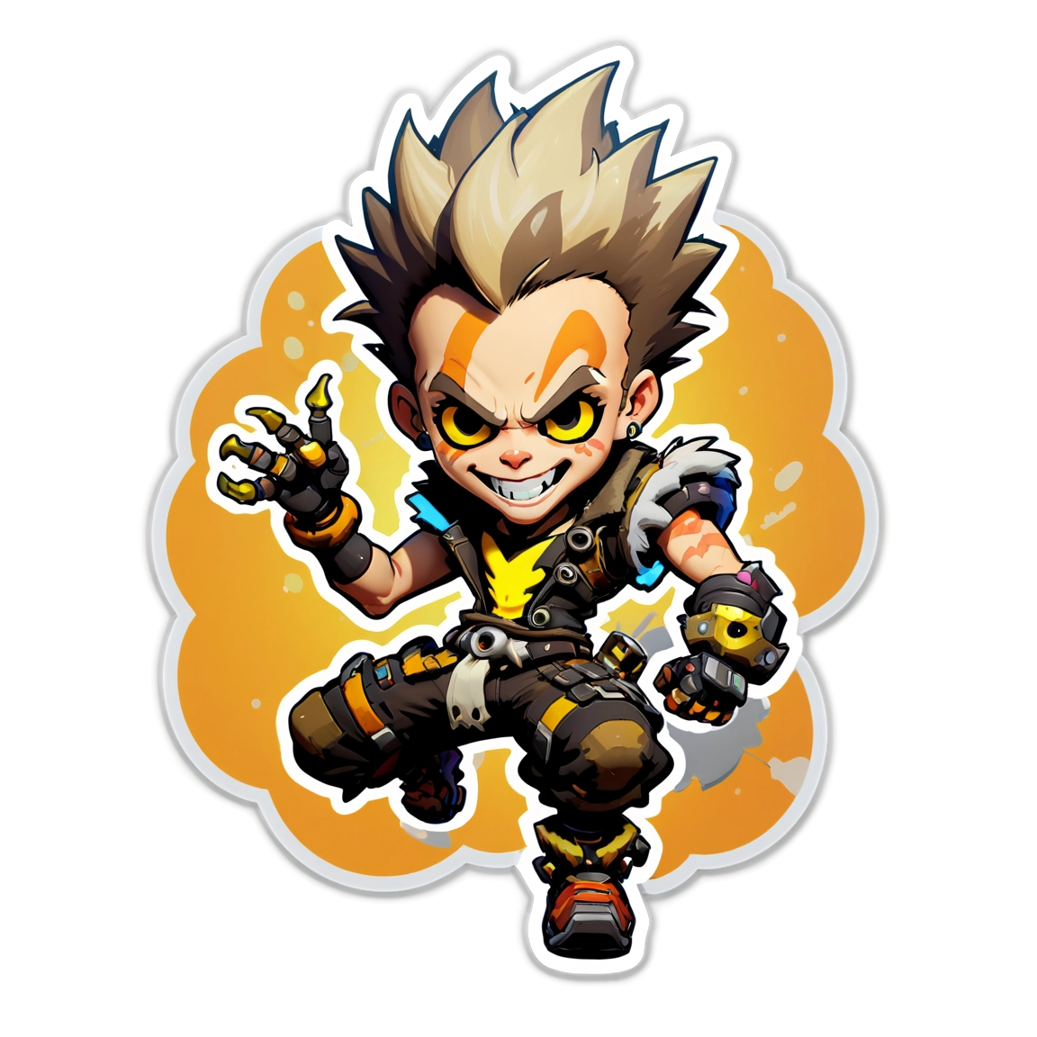 I made an AI sticker of overwatch Junkrat
