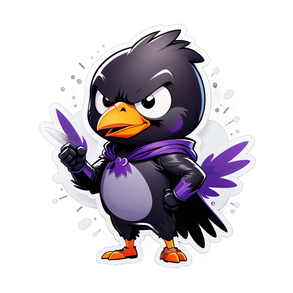 I made an AI sticker of "super bad" character as a blackbird
