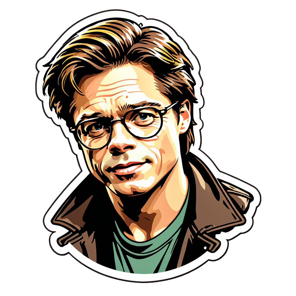 I made an AI sticker of Harry porter as Brad pitt